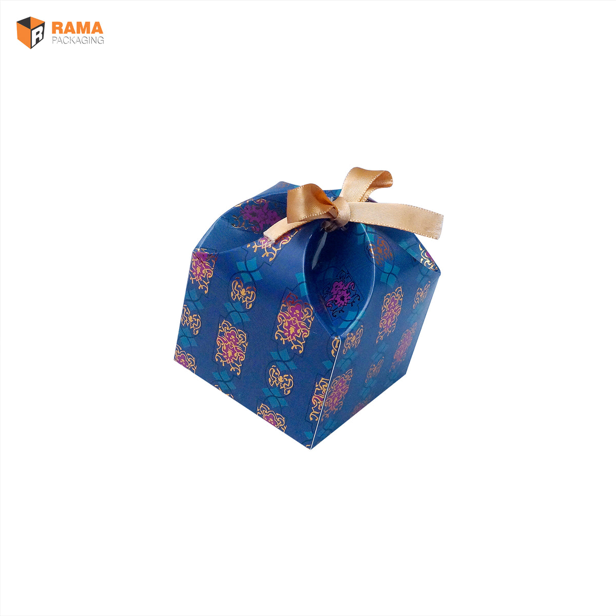 BLUE FOIL CHOCOLATE DOM BOX WITH RIBBION | ( 8CMX8CMX6CM )– Rama Packaging
