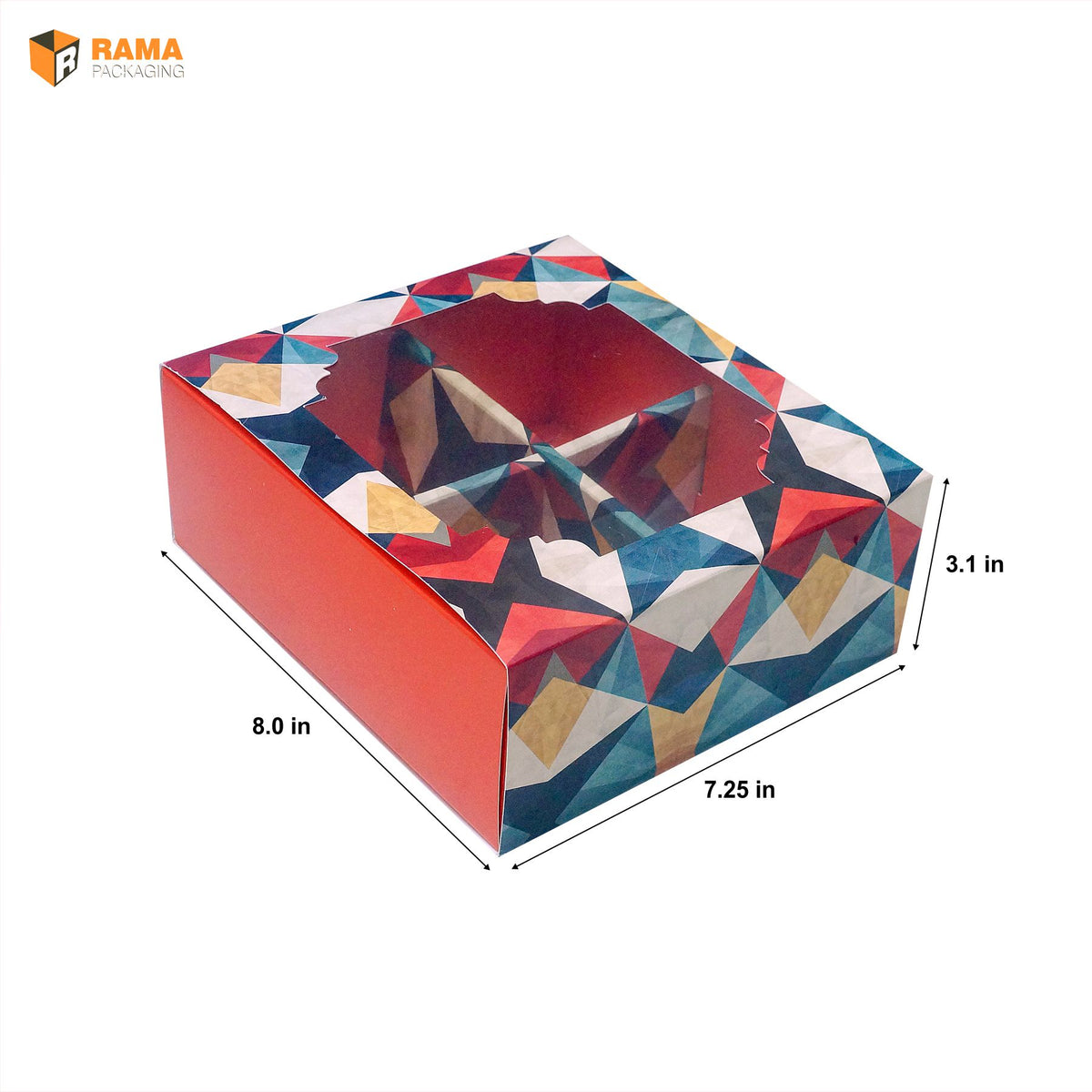 4 PARTITION BOX GEOMTERICAL PATTERN | |( 8" x 7.25" x 3.1" )– Rama ...