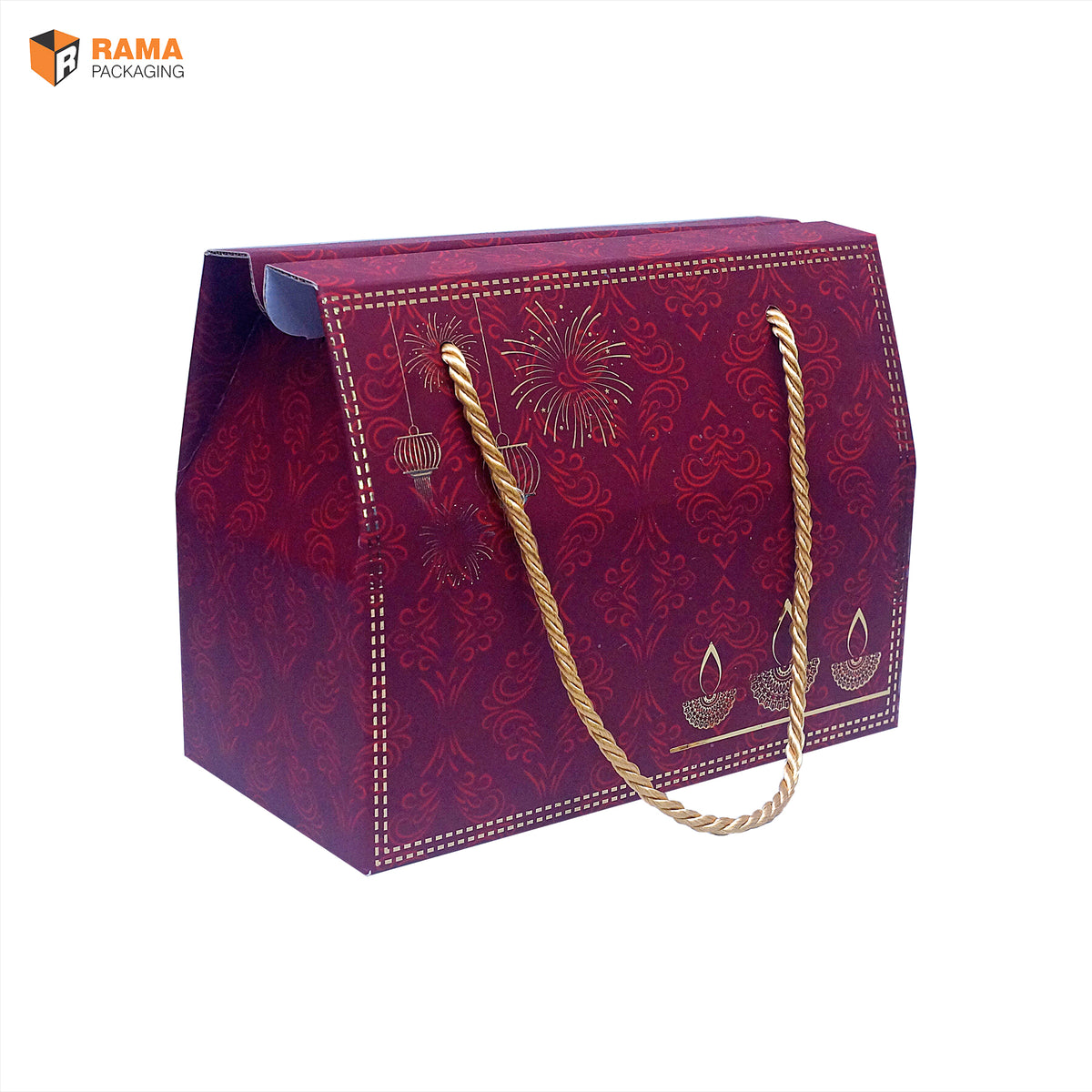 Small Maroon Festive Jar Carry Box | Festive Box | Sanskriti Collectio ...