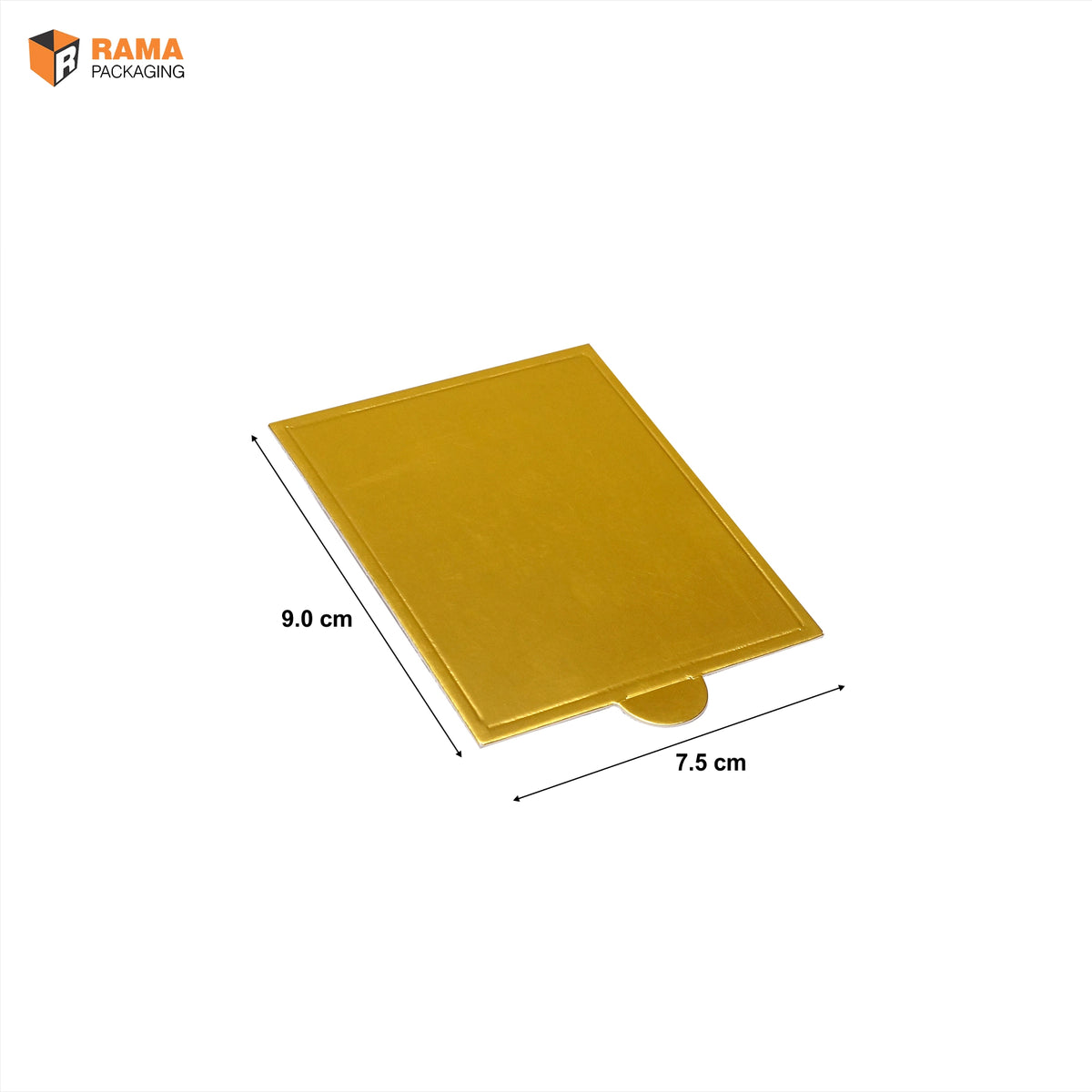 Golden Rectangle Pastry Base | ( 9 Cm)| paper pastry base– Rama Packaging