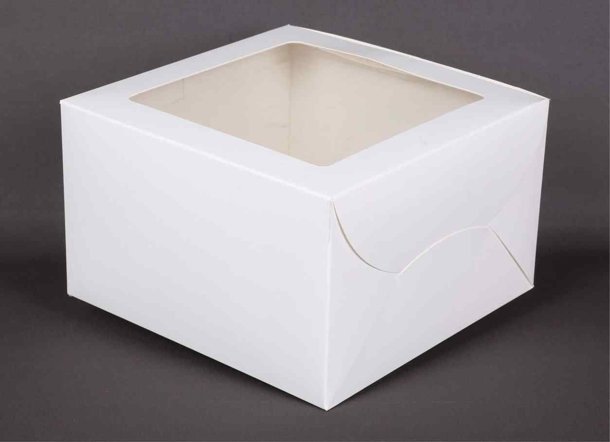 Cake Box 1 Kg (10"x10"x5") White - Window– Rama Packaging