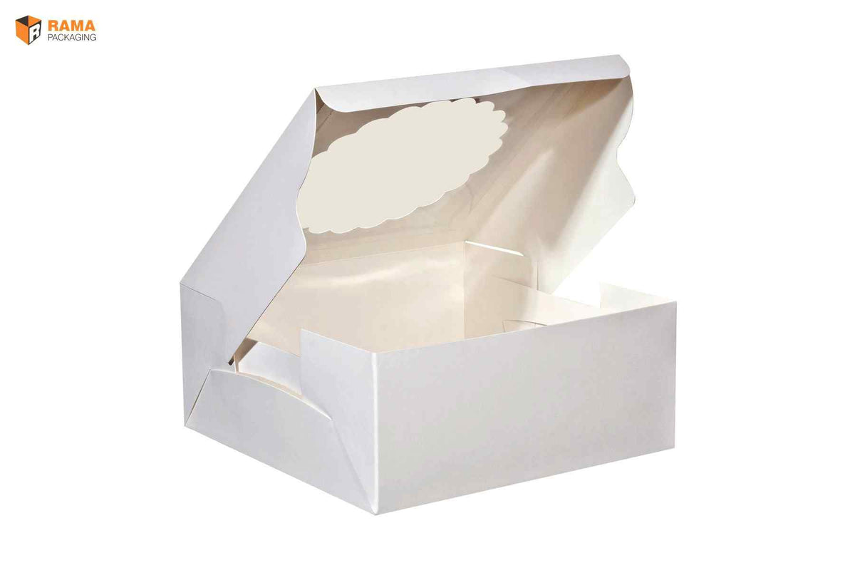 Cheese Cake Box 500g (7" x 7" x 3") White Window Box– Rama Packaging