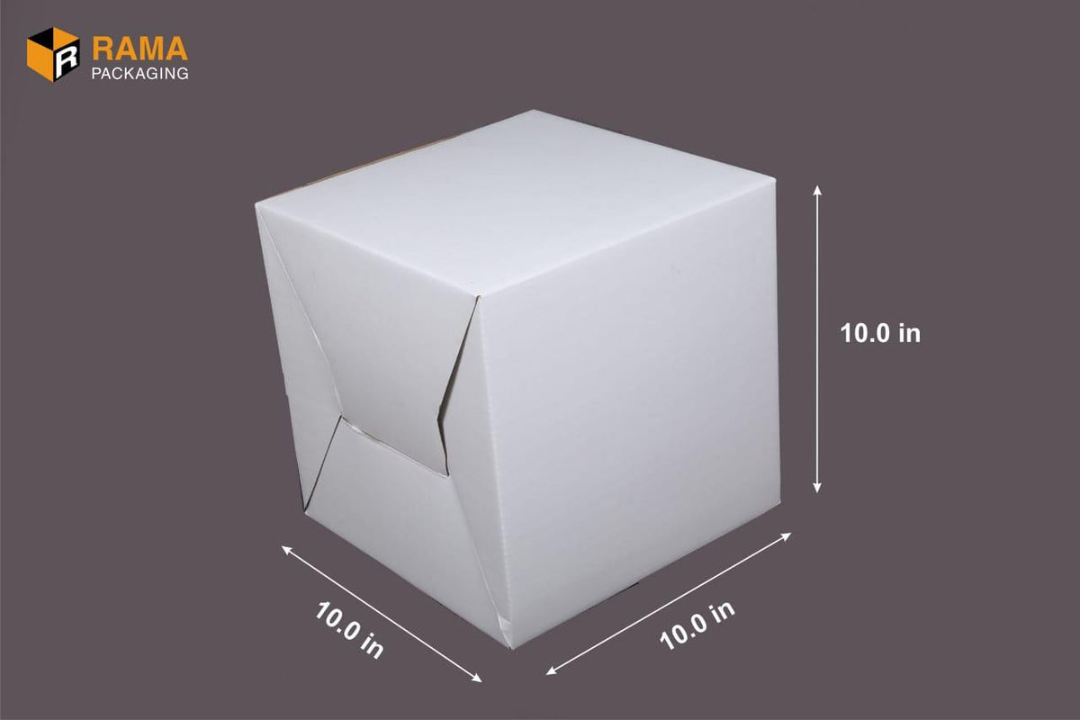 Tall Cake Box (10x10x10) Plain White– Rama Packaging