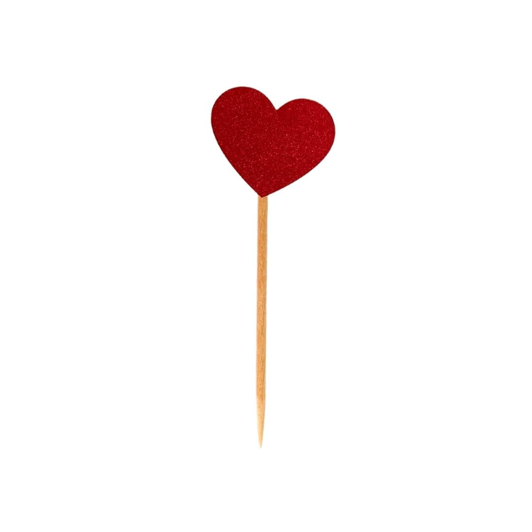 Red Heart | Cupcake Topper | Pack Of 40– Rama Packaging