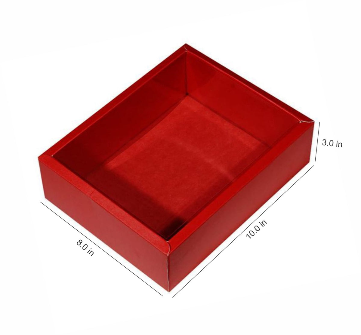 Hamper Box | Red | Gift Box (Transparent) (10" X 8" X 3")– Rama Packaging